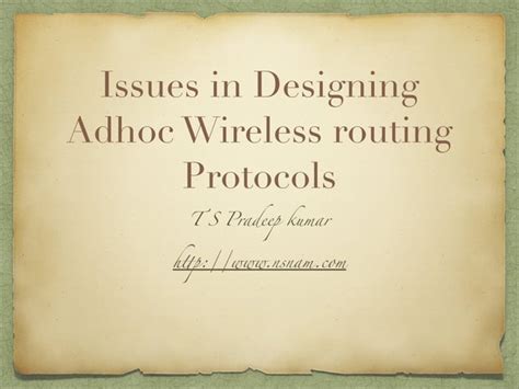 Issues In Routing Protocol PPT