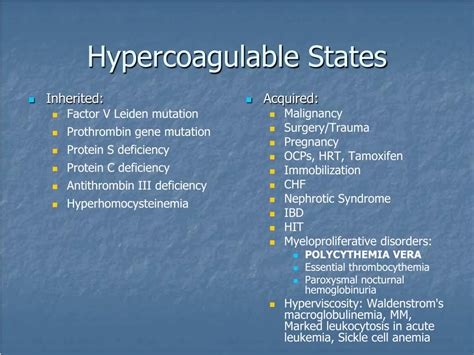 Ppt Hypercoagulable States Polycythemia Vera Powerpoint Presentation