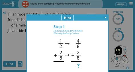 Interactive 4th Grade Math Lesson Adding And Subtracting Fractions