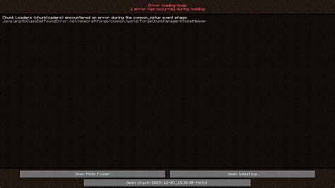 Chunk Loaders Mod Giving An Error At Startup Support And Bug Reports