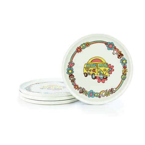 Modern Flat 11 Dinner Plates Set Of 4 Peace And Love Everything
