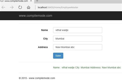 Post Data To Controller Without Page Refresh In Aspnet Mvc