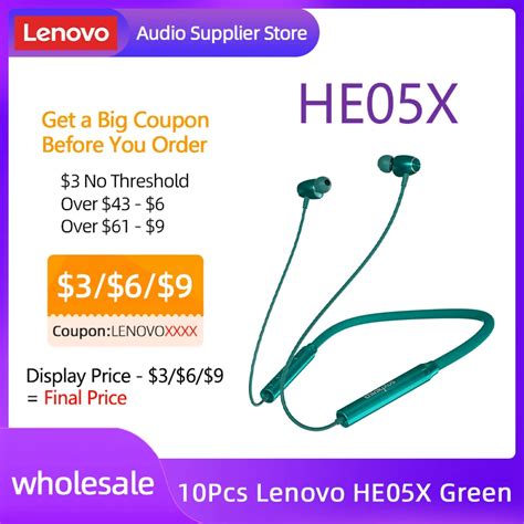Оригинальные игровые беспроводные наушники Lenovo HE05X, Bluetooth ...