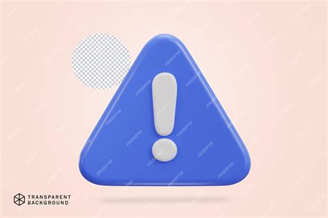 Premium Psd 3d Exclamation Sign Warning Or Danger Risk Message Alert Problem Icon
