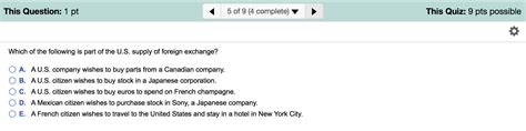 Solved Which Of The Following Is Part Of The Us Supply Of