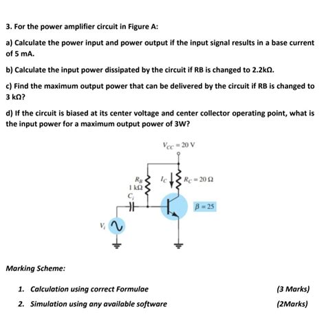 Solved For The Power Amplifier Circuit In Figure A A Chegg