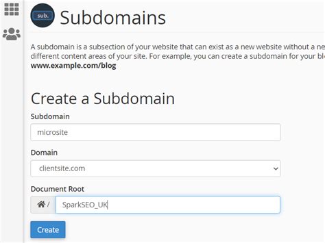 How To Host A Subdomain On A Different Hosting Server Cpanel Spark Seo