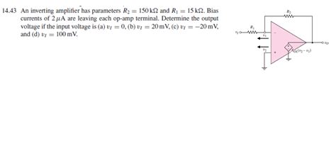 Solved An inverting amplifier has parameters R kΩ Chegg com