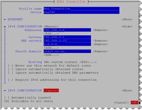 HowTo Assign Static IP Address RHEL Without Editing Config File