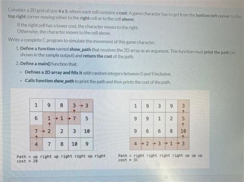 solved consider a 2d grid of size 4x5 where each cell