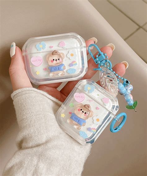 키링set전기종 모자쓴 곰 에어팟케이스 프로 1세대 2세대 3세대 프로2