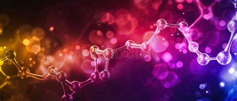 Colorful Molecular Structure On A Vibrant Background Generative Ai Stock Illustration