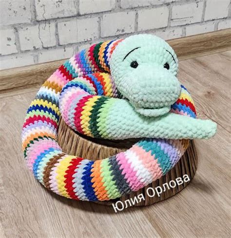 Разноцветный удав Амигуруми схемы и описания Автор Юлия Орлова Irinely Art