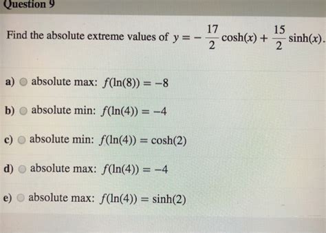 Solved Question 5 Differentiate The Given Function Y Cosh