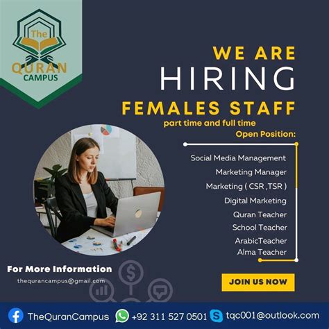 Mohsin Raza On Linkedin Require Female Staff For Different Categories