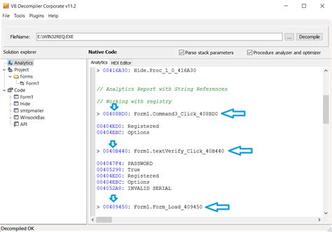 Vb Decompiler Analytic Features Visual Basic 50 60 Net And C