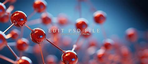 Premium Psd A Close Up Of A Molecular Structure