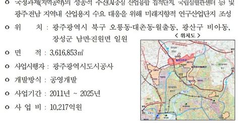 광주특구 미개발지 첨단3지구에 Ai 집적단지 개발계획 확정