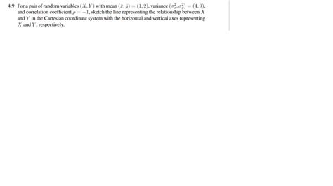 solved 4 9 ﻿for a pair of random variables x y ﻿with mean