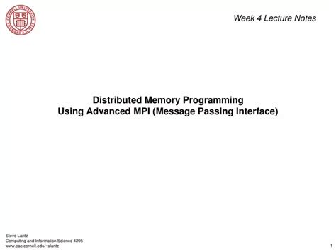 Ppt Distributed Memory Programming Using Advanced Mpi Message Passing Interface Powerpoint
