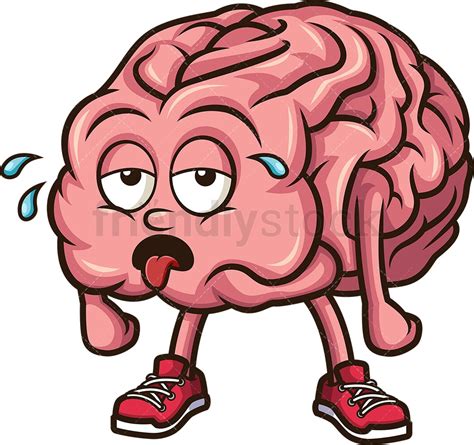 Tired Brain Cartoon Clipart Vector Friendlystock