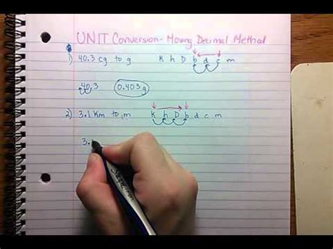 Unit Conversion Moving Decimal YouTube
