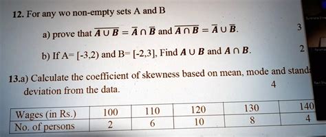 SOLVED 12 For any two non empty sets A and B suppose that A âˆª B A âˆ B and A âˆ B A