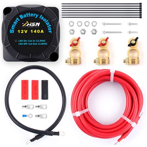 Buy Zhushan Dual Battery Isolator Kit 12V 140Amp Voltage Sensitive Relay And Wiring Cable Set