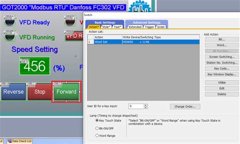 Mitsubishi HMI Modbus RTU Danfoss FC Tutorial Plc Com