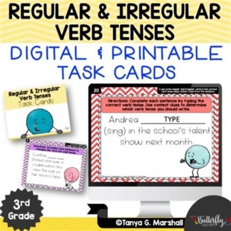 3rd Grade Grammar Task Cards Ela Regular And Irregular Verb Tenses Past