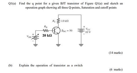 Solved Ql A Find The Q Point For A Given BJT Transistor Of Chegg Com