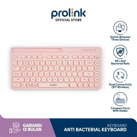 Promo Keyboard Wireless Bluetooth Multi Device Slim Anti Bacterial Double Trouble Diskon 23