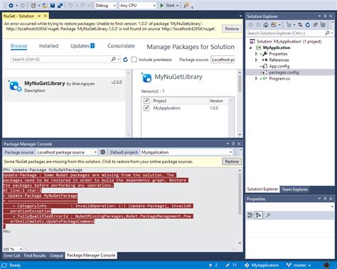 how to upgrade a nuget package from a deleted version by khai nguyen