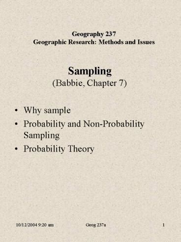 Sampling Babbie Chapter 7 Presentation Free To View