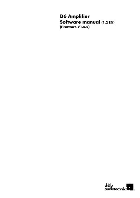 Dandb D6 Amplifier User Manual Software Event Projection