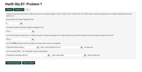 Solved Hw35 Obj E7 Problem 7 Previous Problen List Next 1