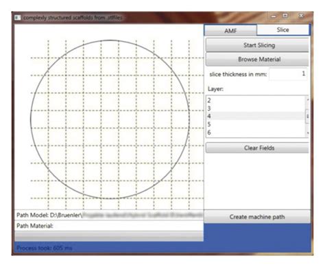 graphical user interface of the developed software a “amf” tab with