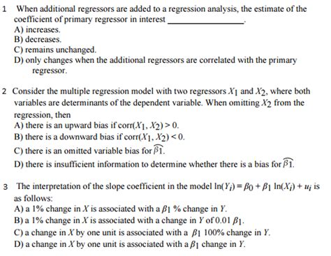 solved when additional regressors are added to a regression