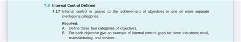 solved 7 3 internal control defined 7 17 internal control is