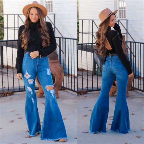 Matte Blaque Boots And Bell Bottoms Outfit Bell Bottom Outfit Ideas