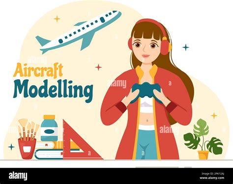 Aircraft Modelling And Crafting Illustration With Assembling Or Painting Huge Airplane Model In