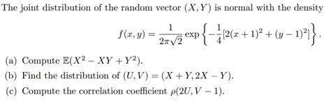 solved the joint distribution of the random vector x y is