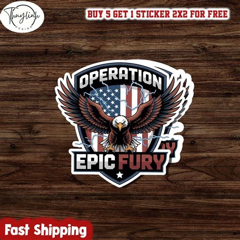 Operation Epic Fury Stickermagnet Patriotic Bald Eagle Stickers Us