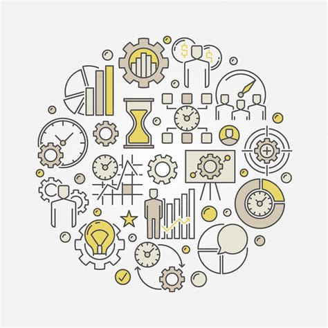 Premium Vector Time Management Vector Round Concept Creative Illustration