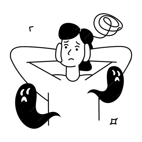 Premium Vector Glyph Style Illustration Depicting Phasmophobia