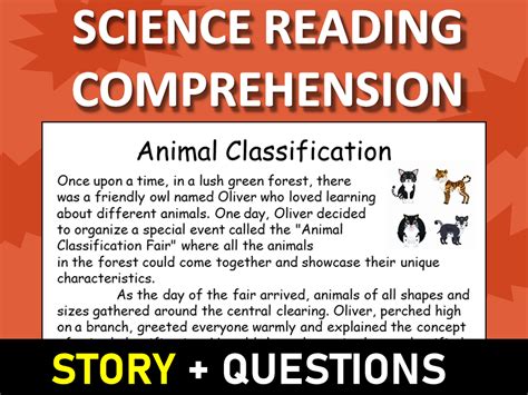 Animal Classification Reading Science Story Comprehension Questions