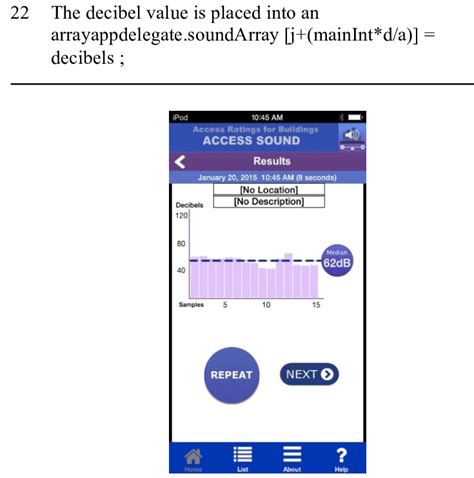 the mobile app displays the median of sound intensity download