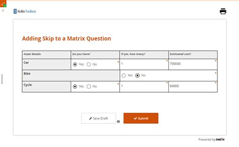 Adding Skip Logic To A Matrix Question — Kobotoolbox Documentation