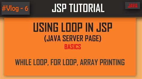 Looping In Jspjava Server Page Printing Array In Jsp Youtube