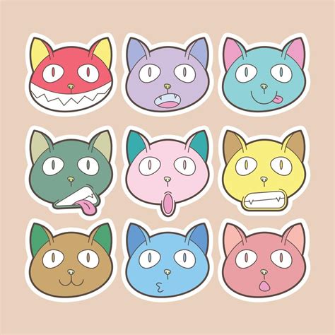 Cute Cat Face 16670962 Vector Art At Vecteezy